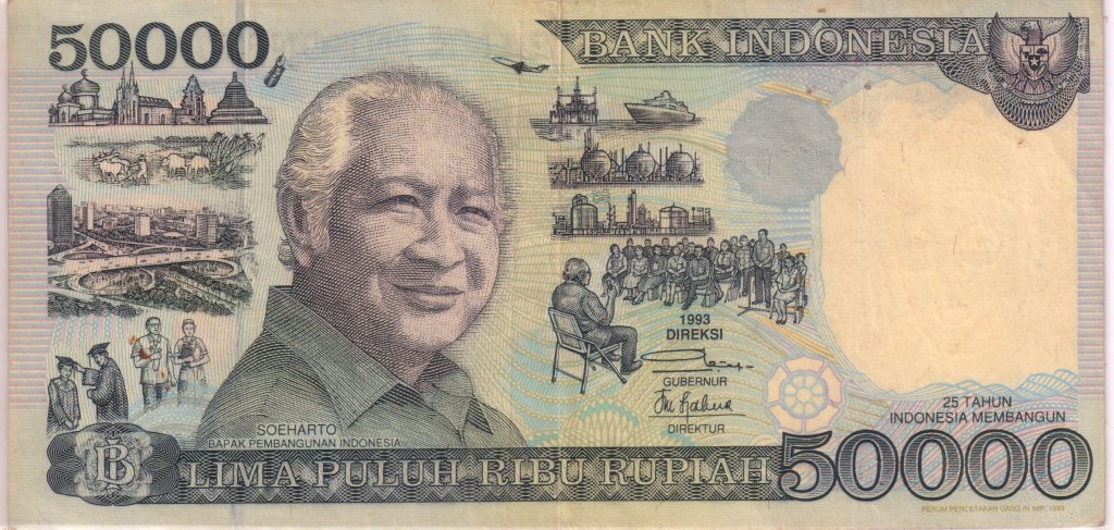 Indonesia 50000 rupiah 1993 vf currency note - KB Coins & Currencies