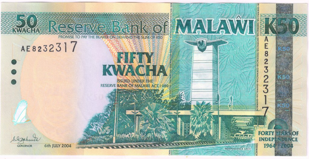 Malawi - 40 Years of Independence 50 kwacha commemorative , 2004 unc ...