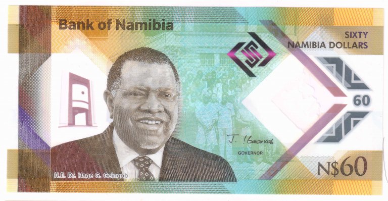 Namibia - Hage Geingob ,60 nad 2025 unc polymer currency note - KB ...