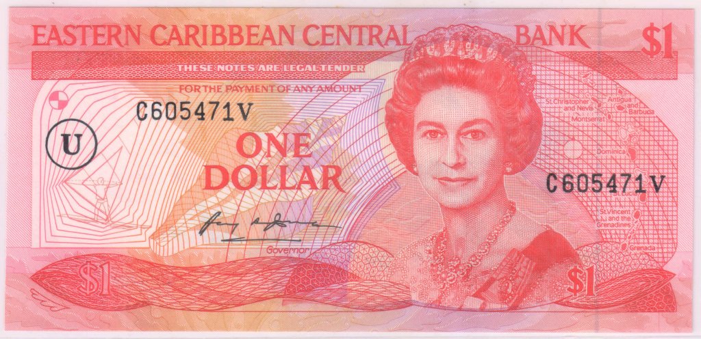 Anguilla U / East Caribbean states 1988 -89 unc currency note - KB ...