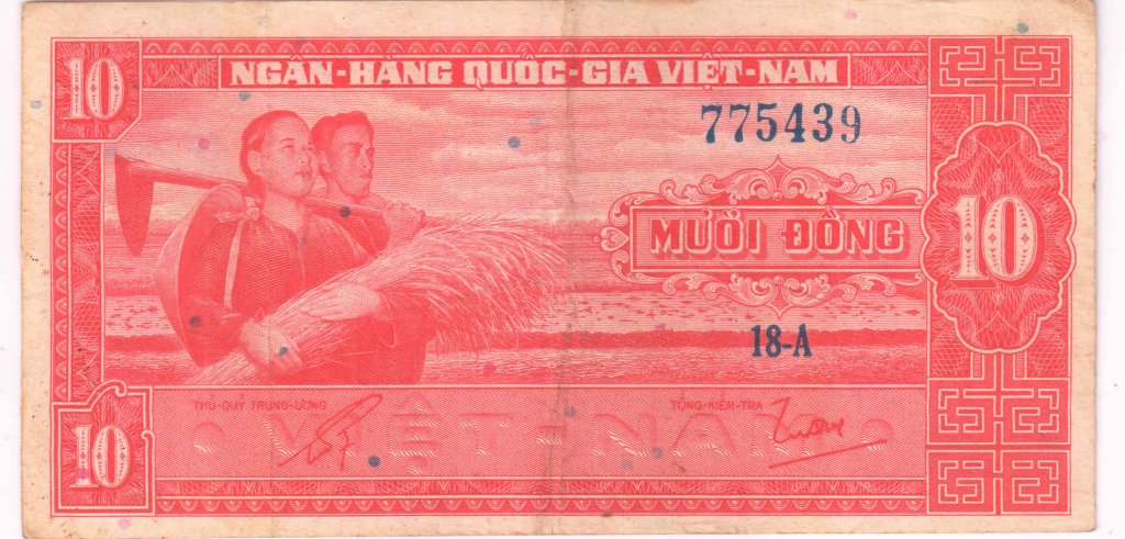 South Vietnam - 10 dong 1962 scarce vf currency note - KB Coins ...