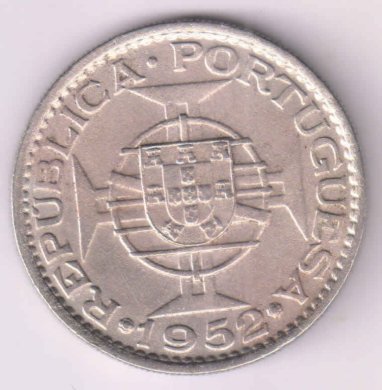 India Portuguese 1 Rupia - Republic Lisboa mint 1952 cn scarce coin ...