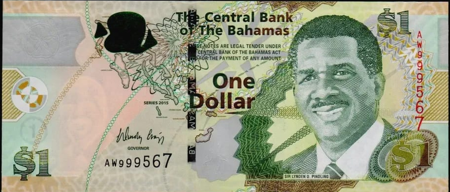 Bahamas - 1 dollar 2015 unc currency note - KB Coins & Currencies