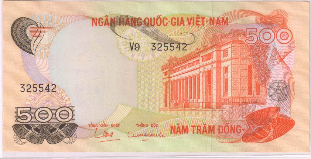 South Vietnam - 500 dong 1970 vf currency note - KB Coins & Currencies
