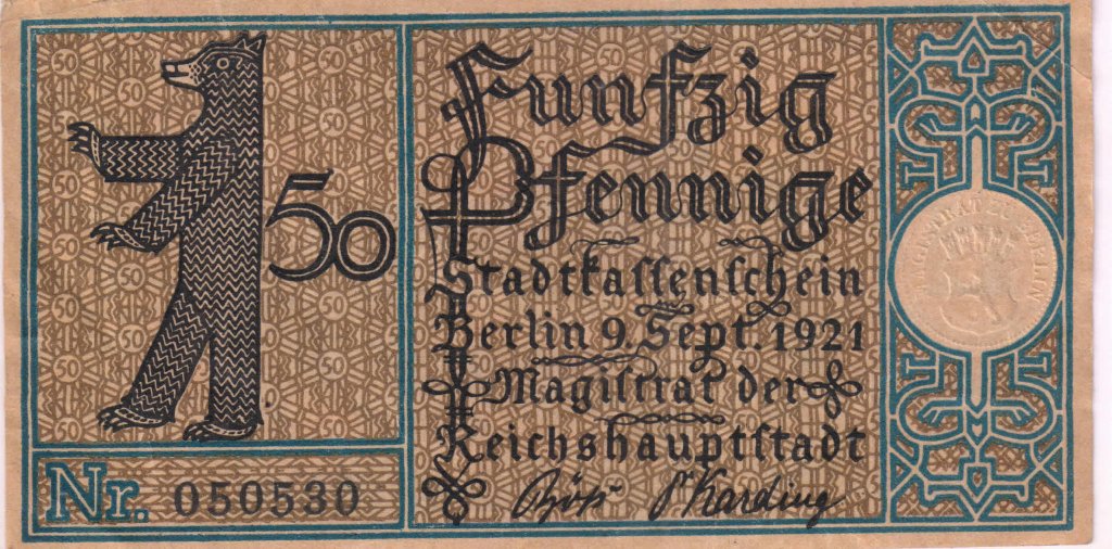 German Notgeld 5 different 1919 -22 currency notes R10 - KB Coins ...