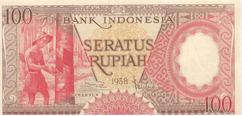 Indonesia - 100 rupiah 1958 Xf currency note - KB Coins & Currencies