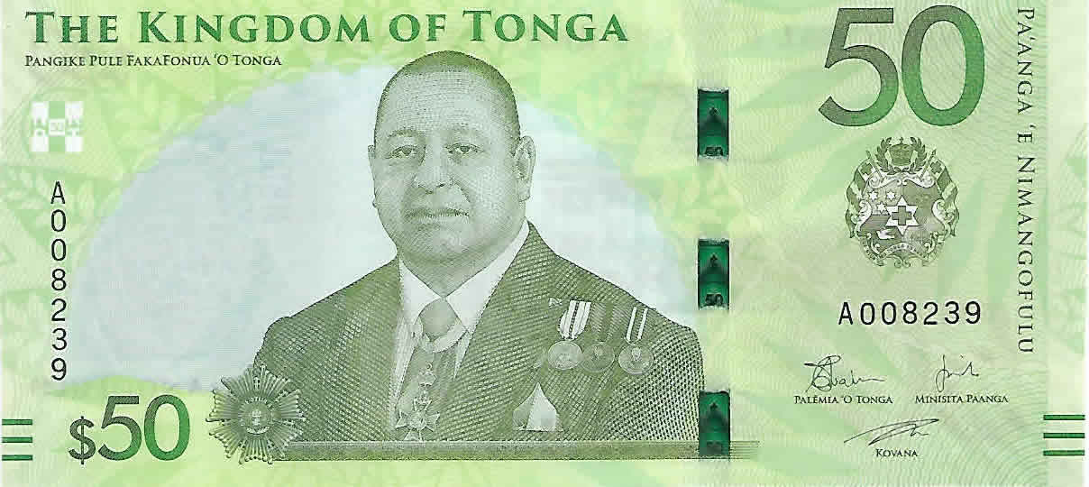 Tonga - 50 paanga 2023 unc currency note - KB Coins & Currencies