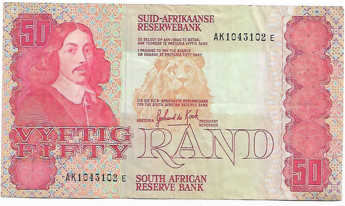 South Africa - 50 rand 1984 - 90 , used currency note - KB Coins ...