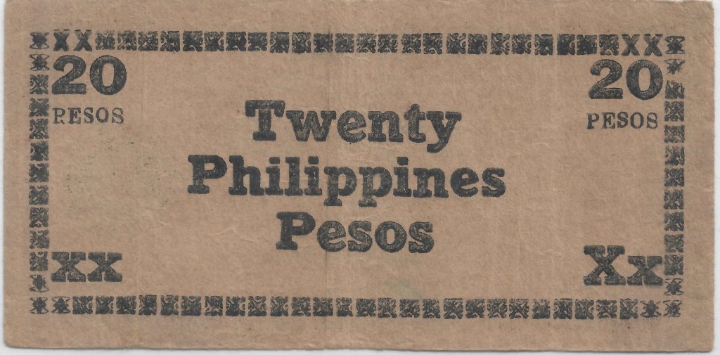 Negros / Philippines 20 pesos 1944 emergency vf currency note - KB ...