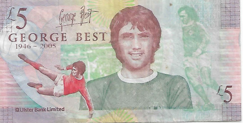 Northern Ireland - 5 Pounds Ulster Bank - George Best 2006 vf currency ...