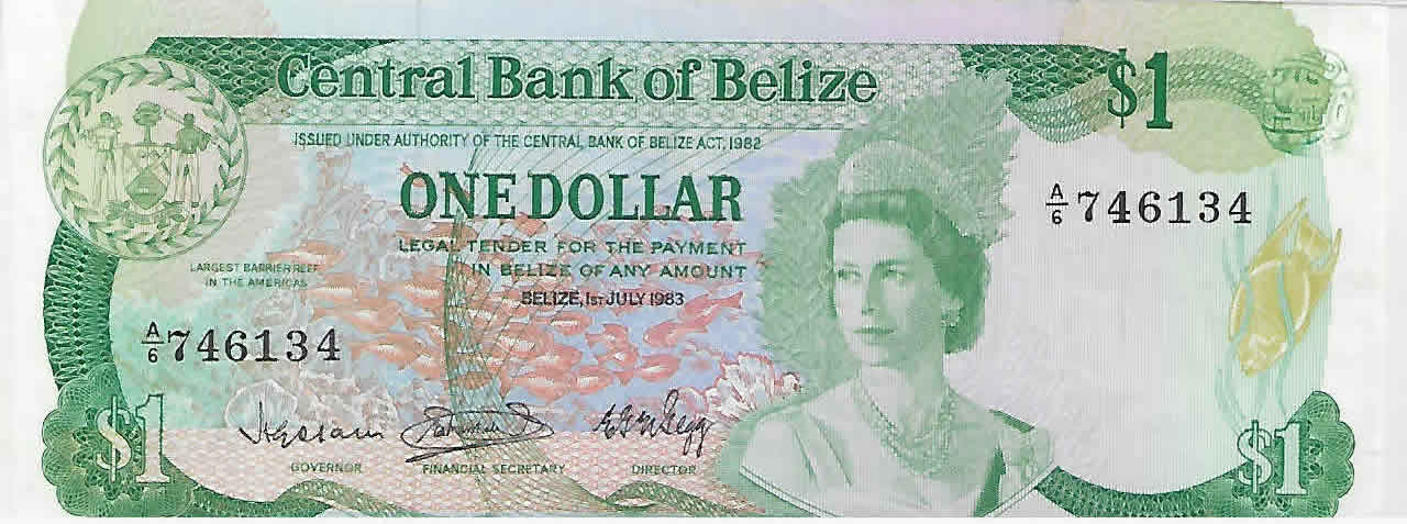 Belize - 1 dollar 1983 commemorative unc currency note - KB Coins ...