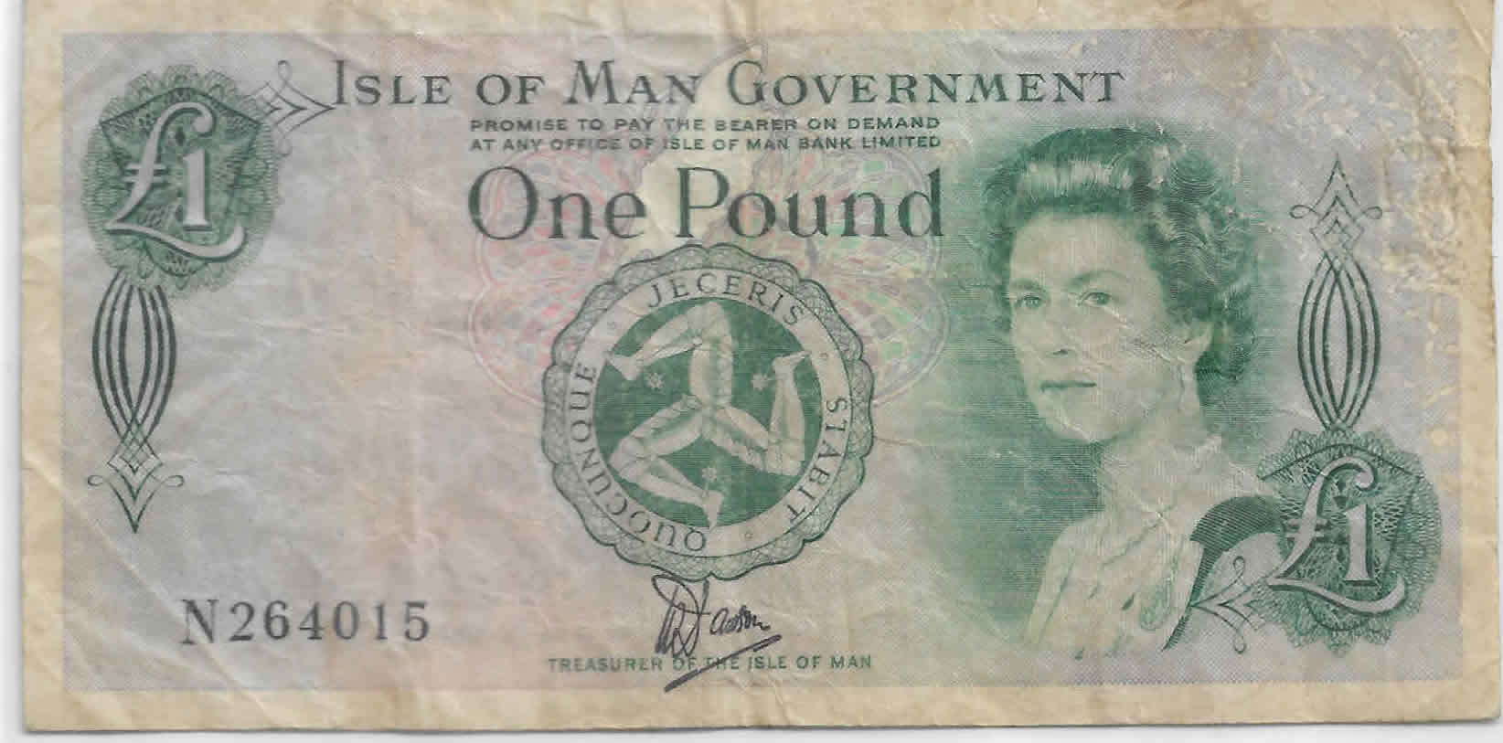 Isle of man - 1 pound 1983 vf currency note - KB Coins & Currencies