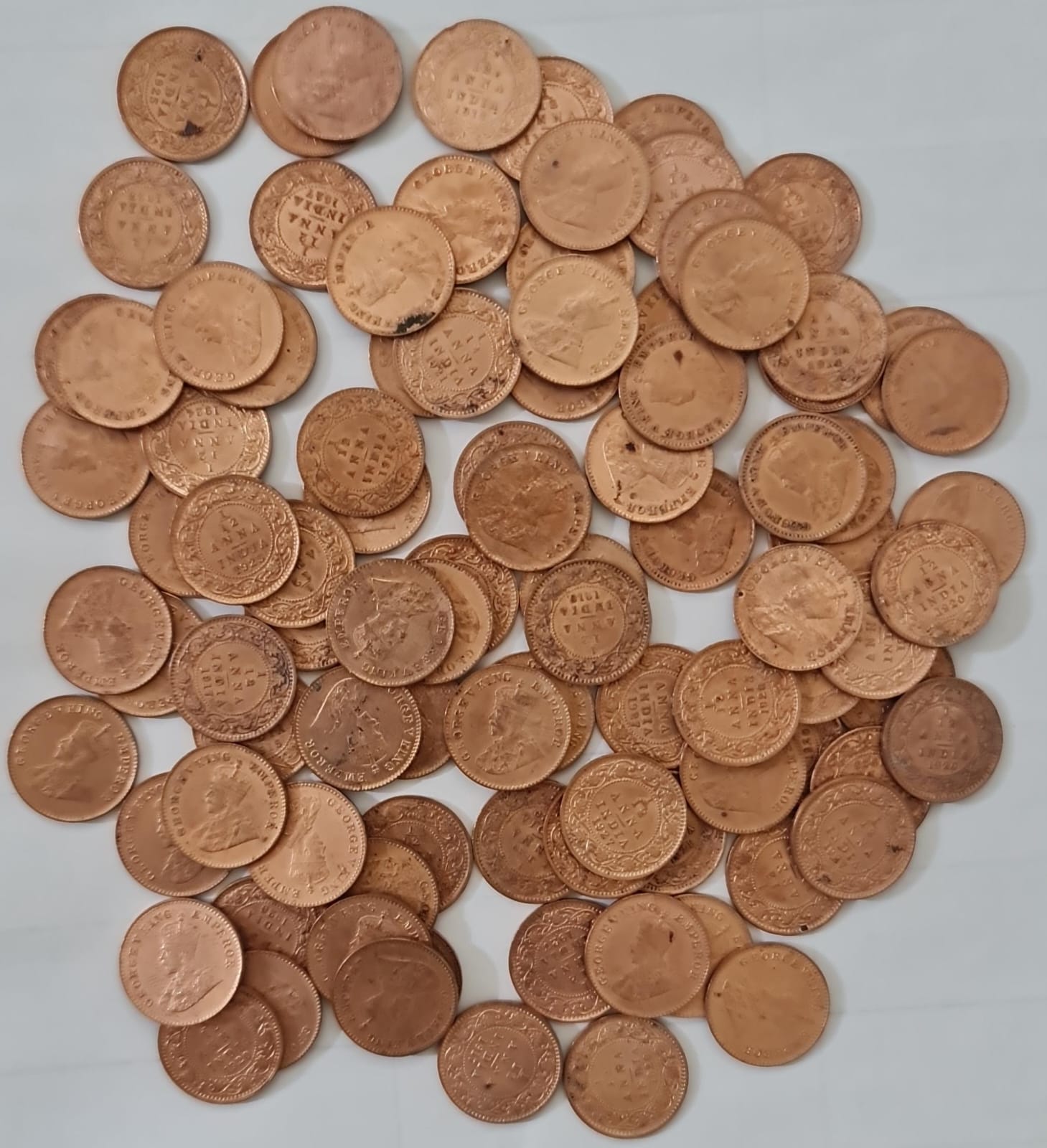India British 1/12 pice 125 pieces 1904 , 07 1939,1912,14,15,16,18 ,19 ...