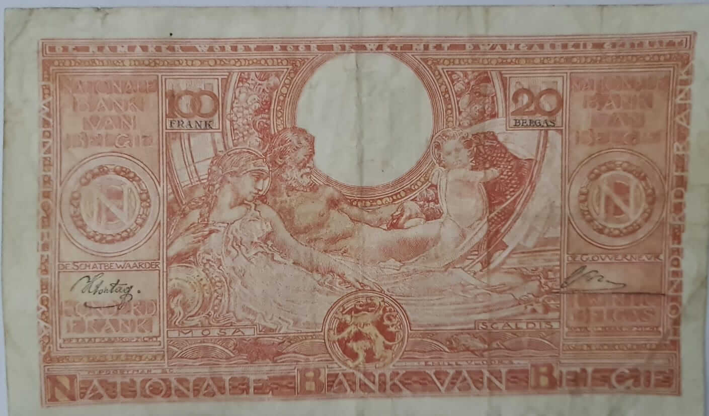 Belgium - 100 frs 1944 vf scarce currency note - KB Coins & Currencies