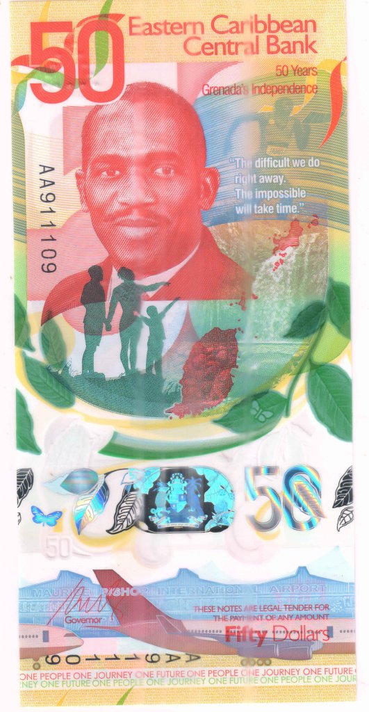 East Caribbean - 50 dollars 50th Anniversary of Grenada's Independence ...