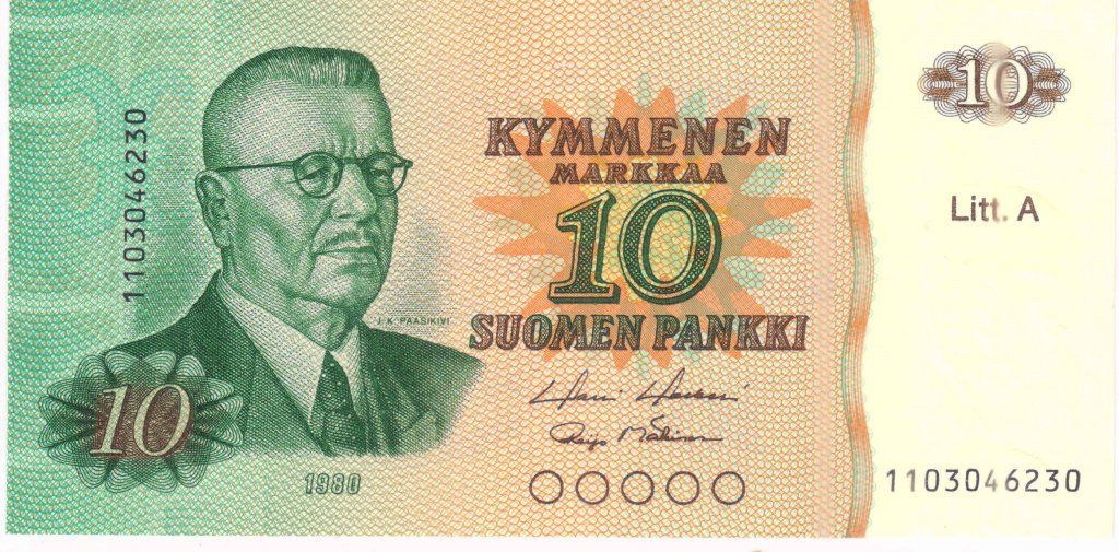 Finland 10 pankki 1980 unc currency note - KB Coins & Currencies