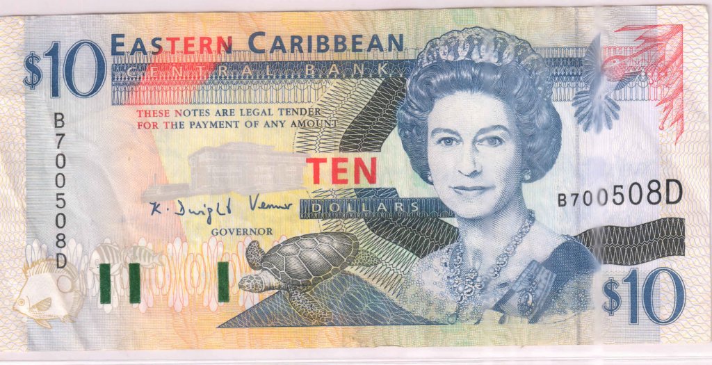 Dominica - East Caribbean - 10 $ 1993 vf + currency note - KB Coins ...