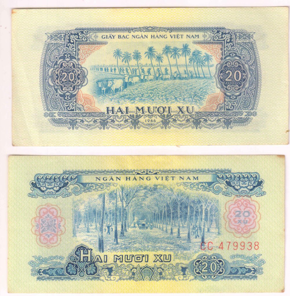 South Vietnam - 20 Xu 1975 xf currency note - KB Coins & Currencies