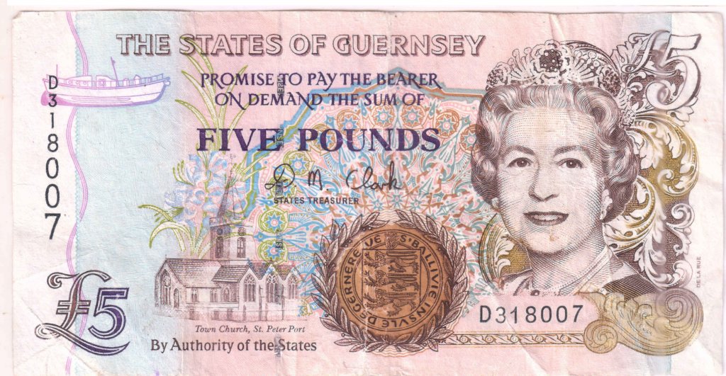 Guernsey - 5 pounds 2000 vf currency note - KB Coins & Currencies